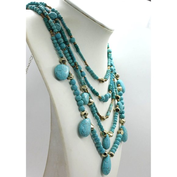 Nakamol | Jewelry | Nakamol Anthropologie Faux Turquoise 5 Strand ...
